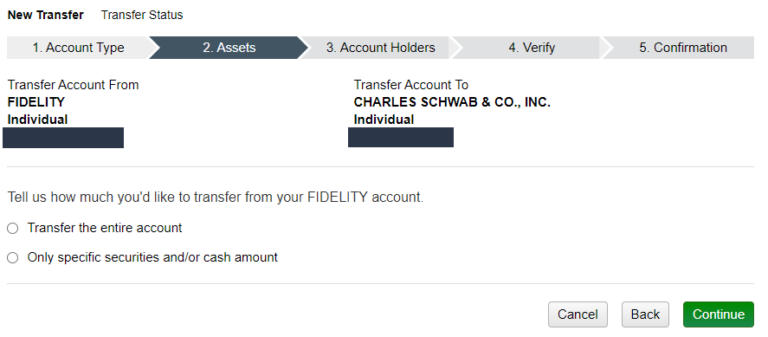 How to Transfer from Fidelity to Charles Schwab